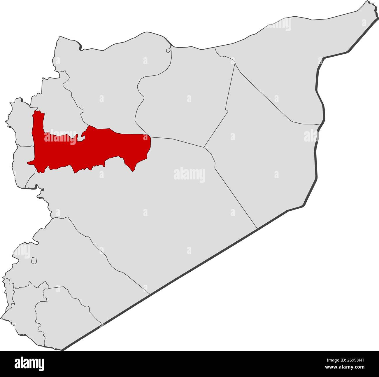 Map of Syria with the provinces, Hama is highlighted Stock Vector Image ...