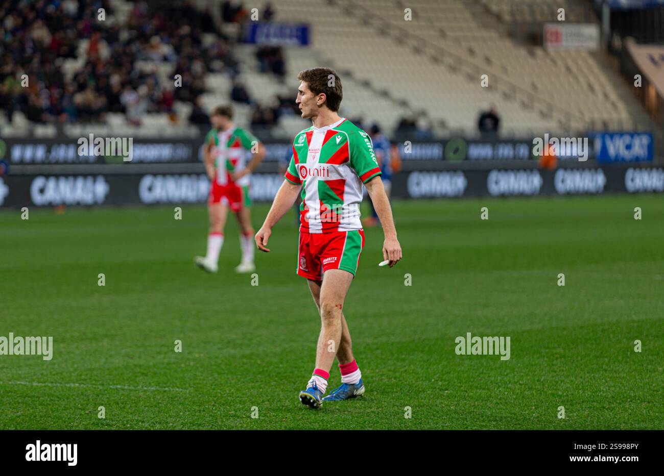 Thomas Dolhagaray (10 Biarritz) in action during 2nd Division French ...