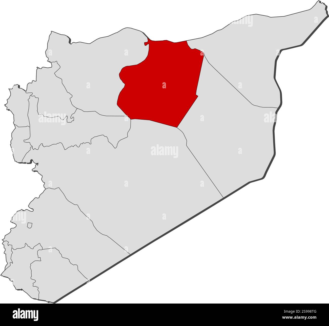 Map of Syria with the provinces, Ar-Raqqah is highlighted Stock Vector ...