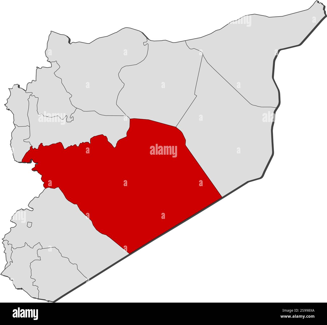 Map of Syria with the provinces, Homs is highlighted Stock Vector Image ...