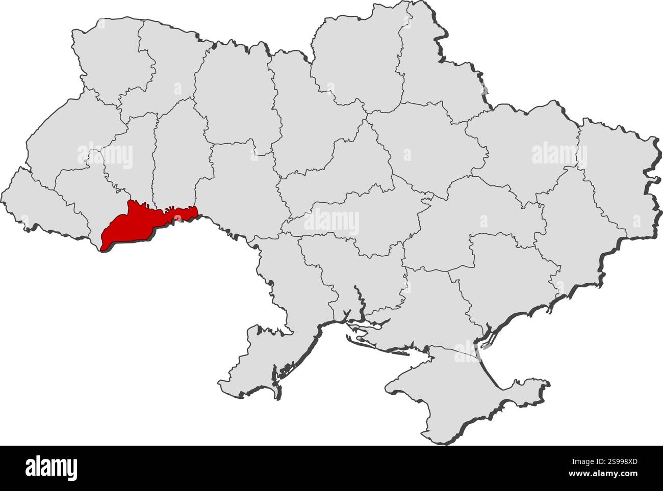 Map of Ukraine with the provinces, Chernivtsi is highlighted Stock ...
