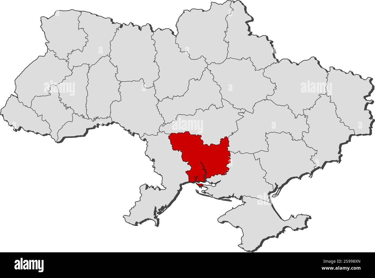 Map of Ukraine with the provinces, Mykolaiv is highlighted Stock Vector ...