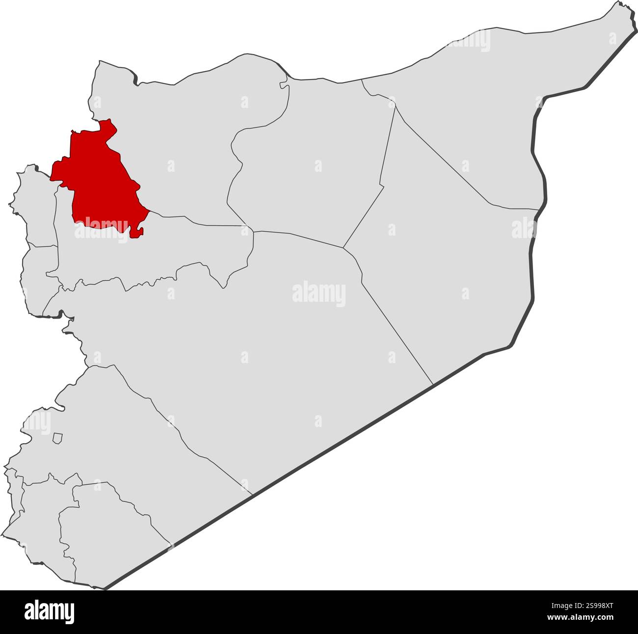Map of Syria with the provinces, Idlib is highlighted Stock Vector ...