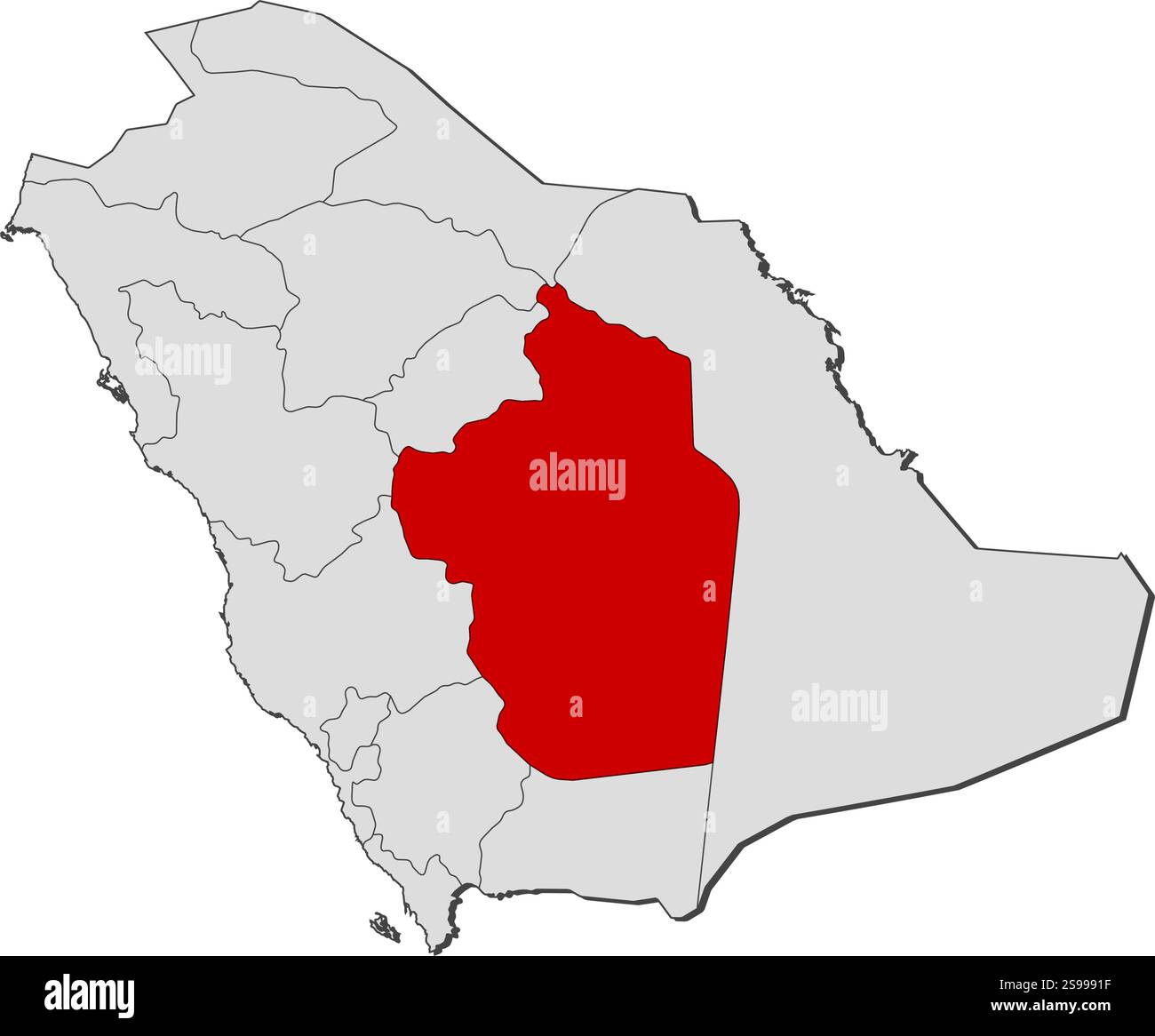 Map of Saudi Arabia with the provinces, Riyadh is highlighted Stock ...