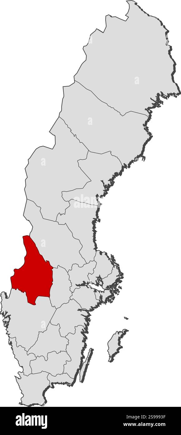 Varmland county map hi-res stock photography and images - Alamy