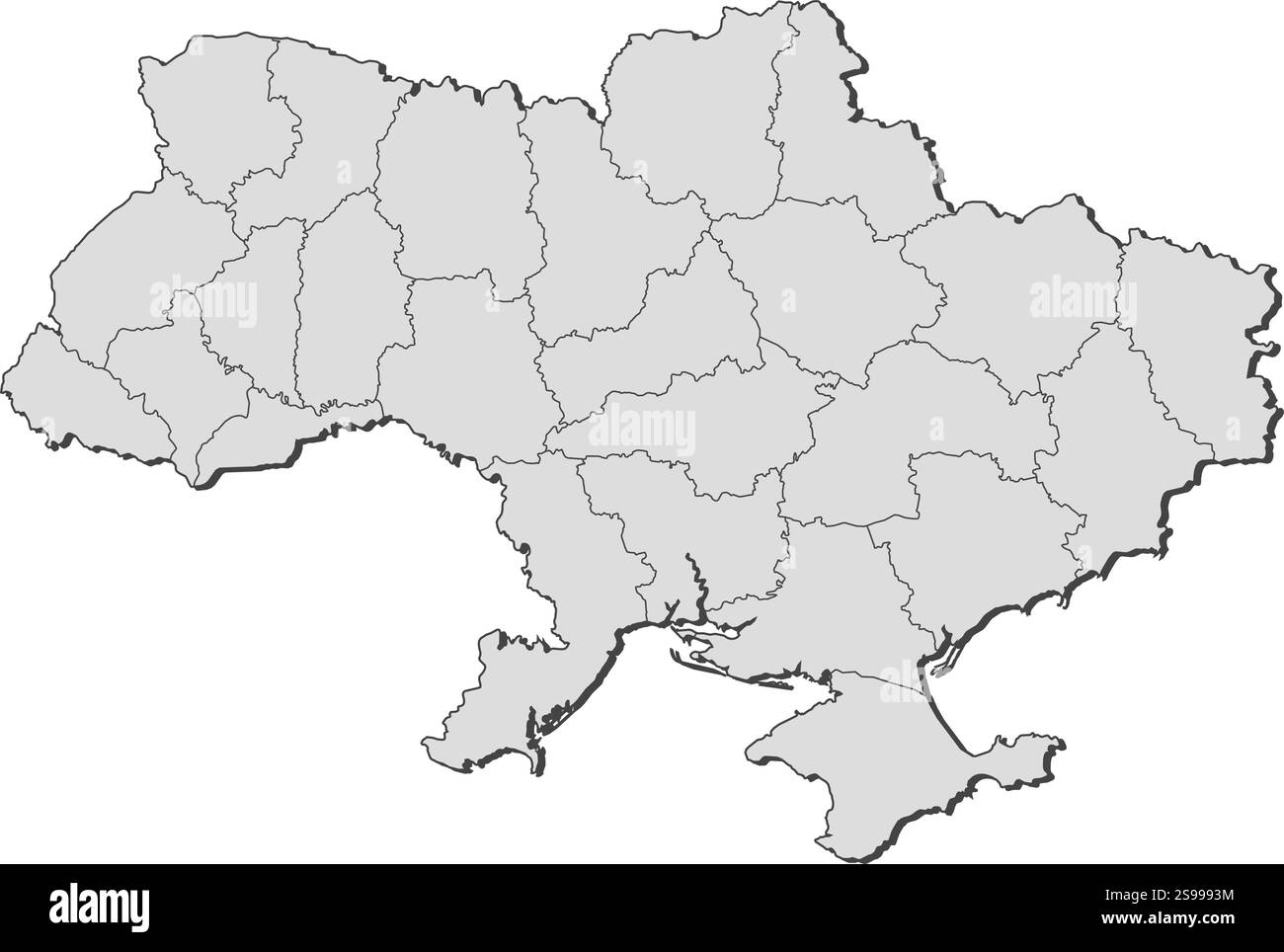 Map of Ukraine with the provinces Stock Vector Image & Art - Alamy