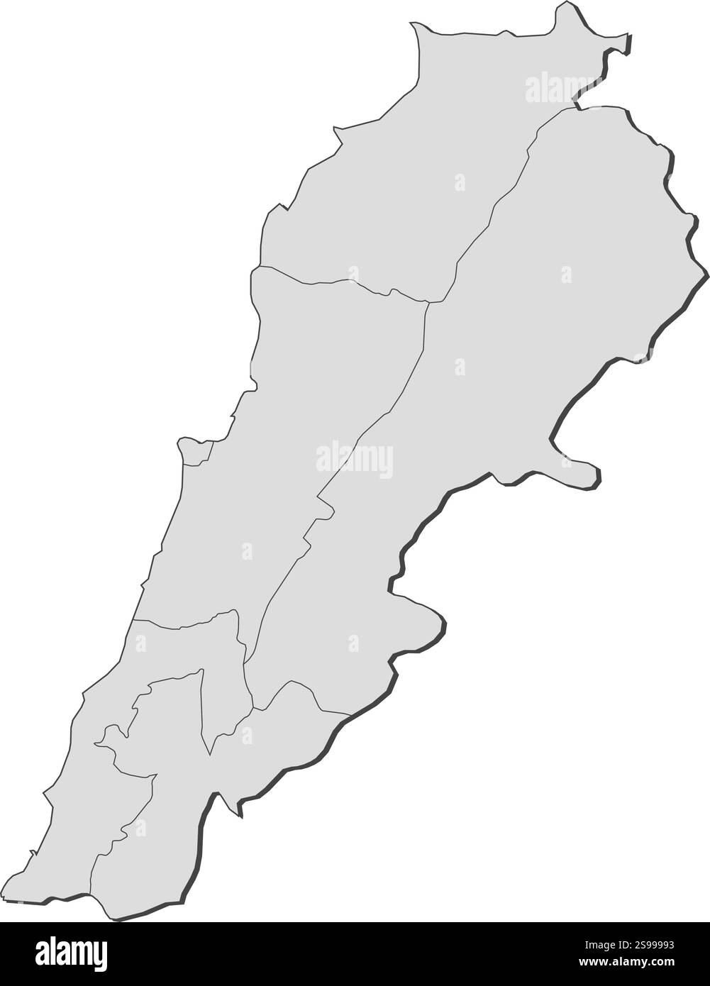 Map of Lebanon with the provinces Stock Vector Image & Art - Alamy