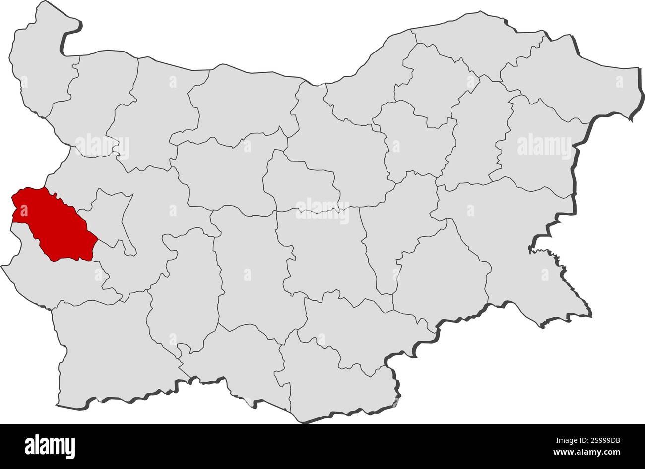 Map of Bulgaria with the provinces, Pernik is highlighted Stock Vector ...