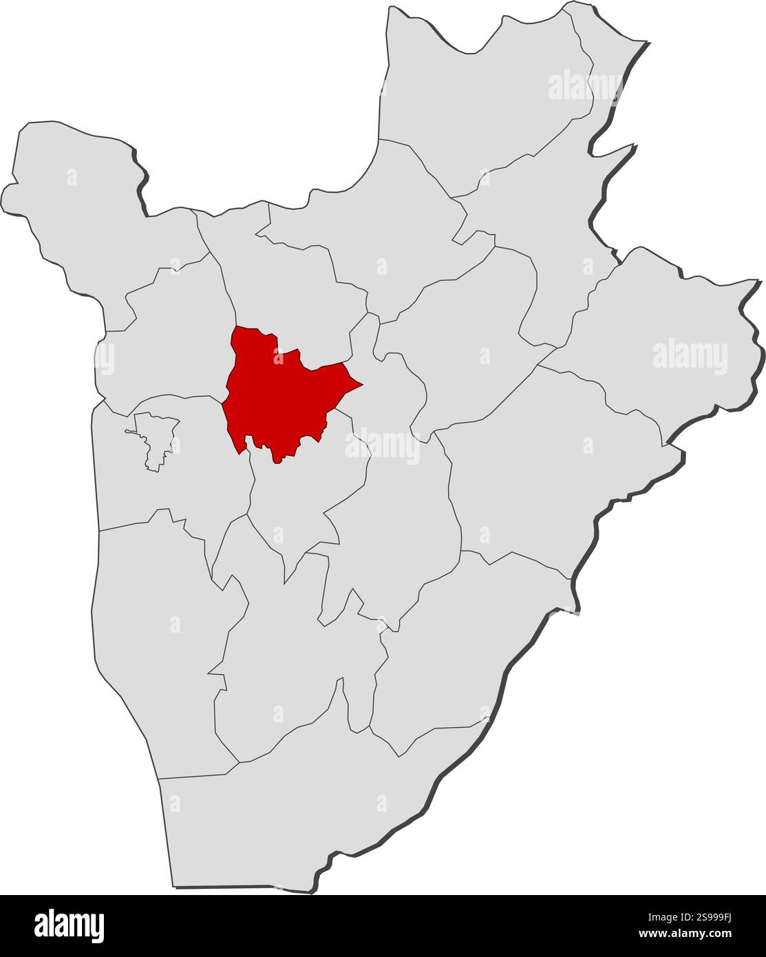 Map of Burundi with the provinces, Muramvya is highlighted Stock Vector ...