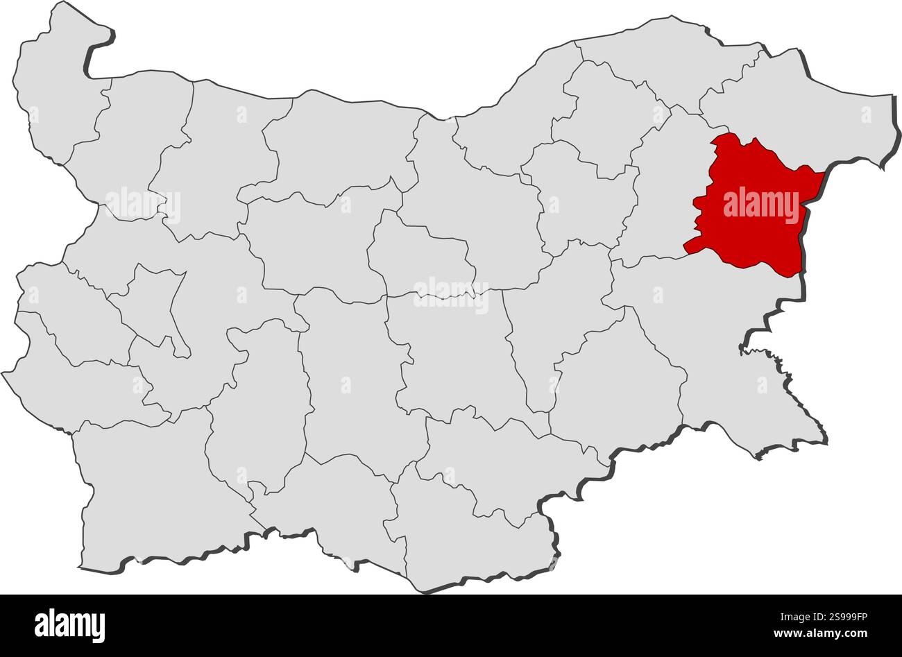 Map of Bulgaria with the provinces, Varna is highlighted Stock Vector ...