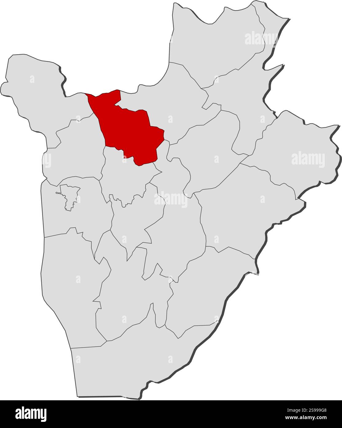 Map of Burundi with the provinces, Kayanza is highlighted Stock Vector ...