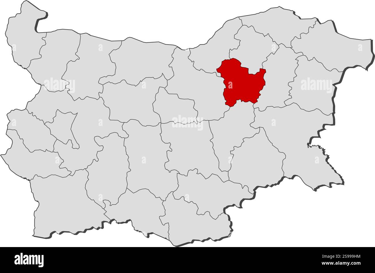 Map of Bulgaria with the provinces, Targovishte is highlighted Stock ...