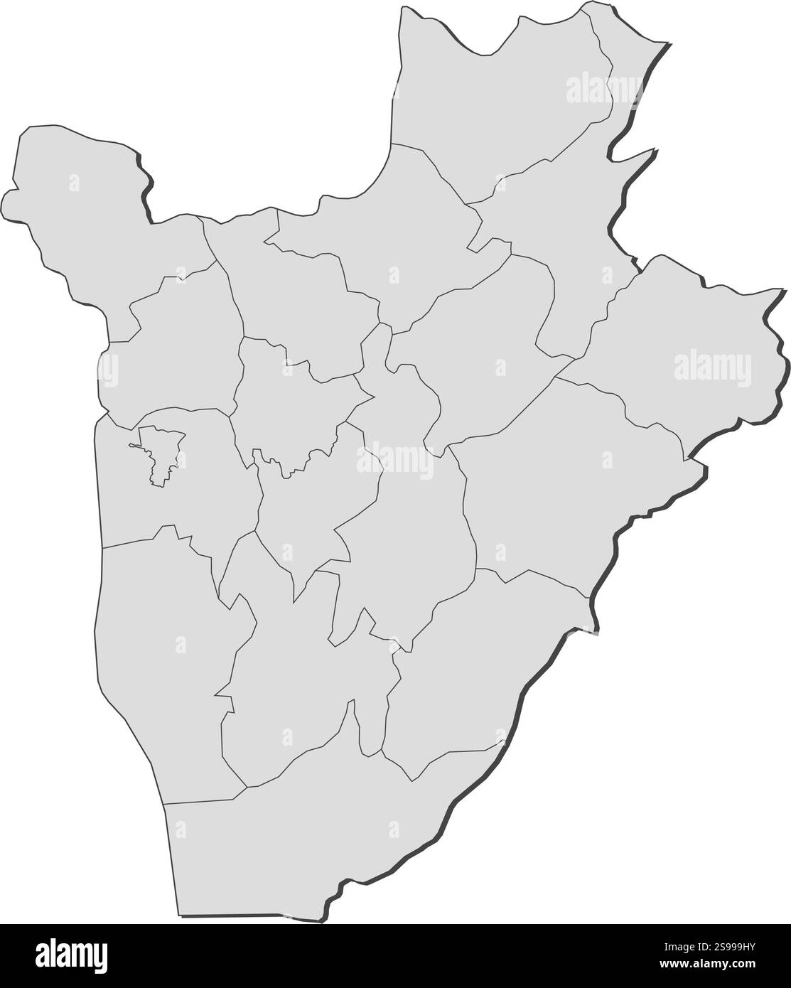 Map of Burundi with the provinces Stock Vector Image & Art - Alamy