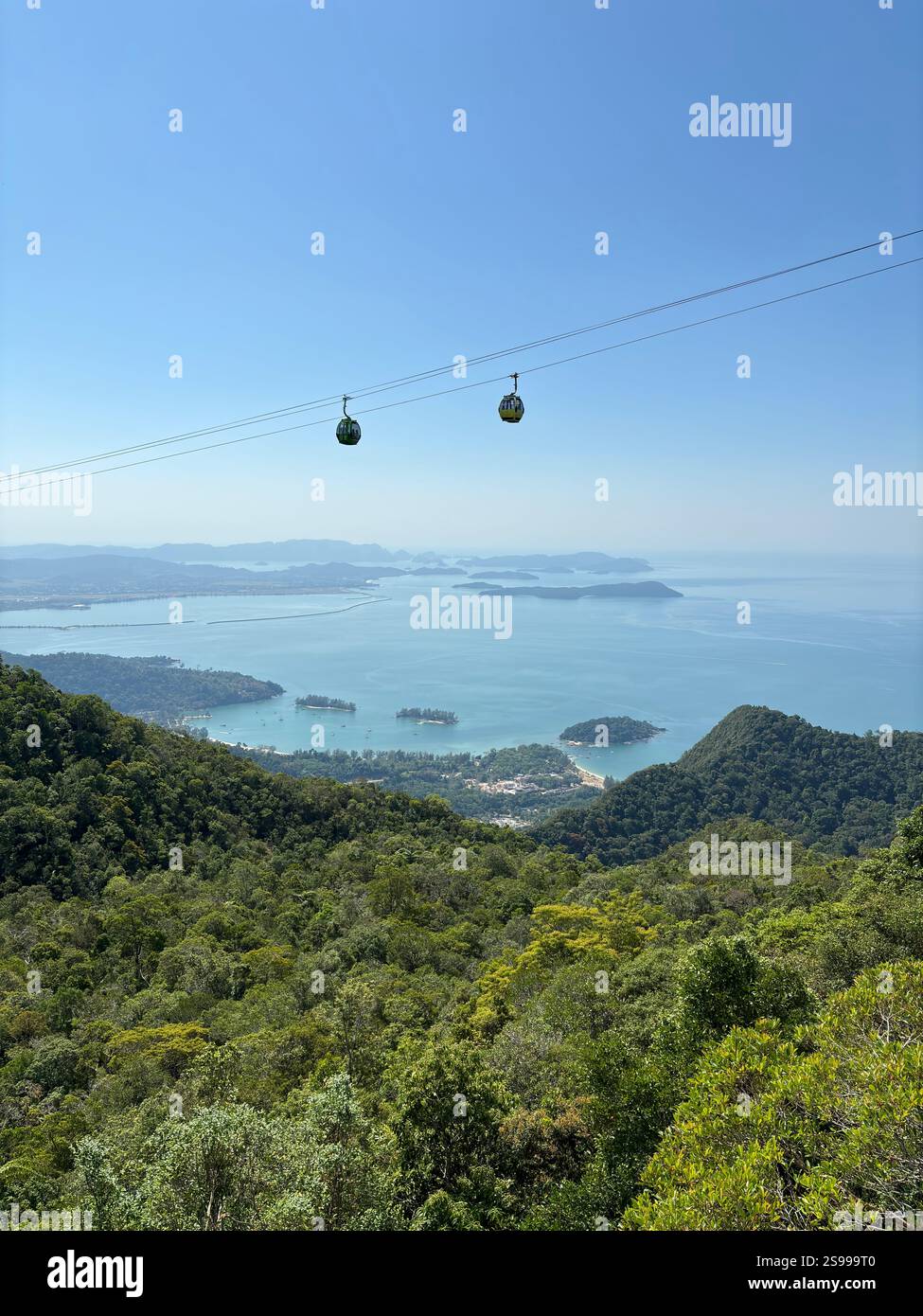 A stunning view of the Langkawi Cable Car, gracefully rising above the ...