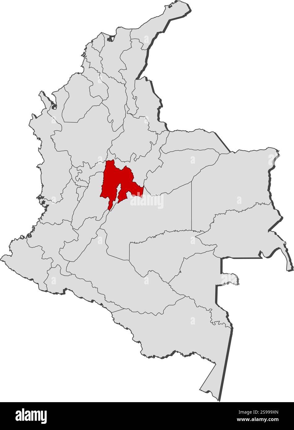 Map of Colombia with the provinces, Cundinamarca is highlighted Stock ...