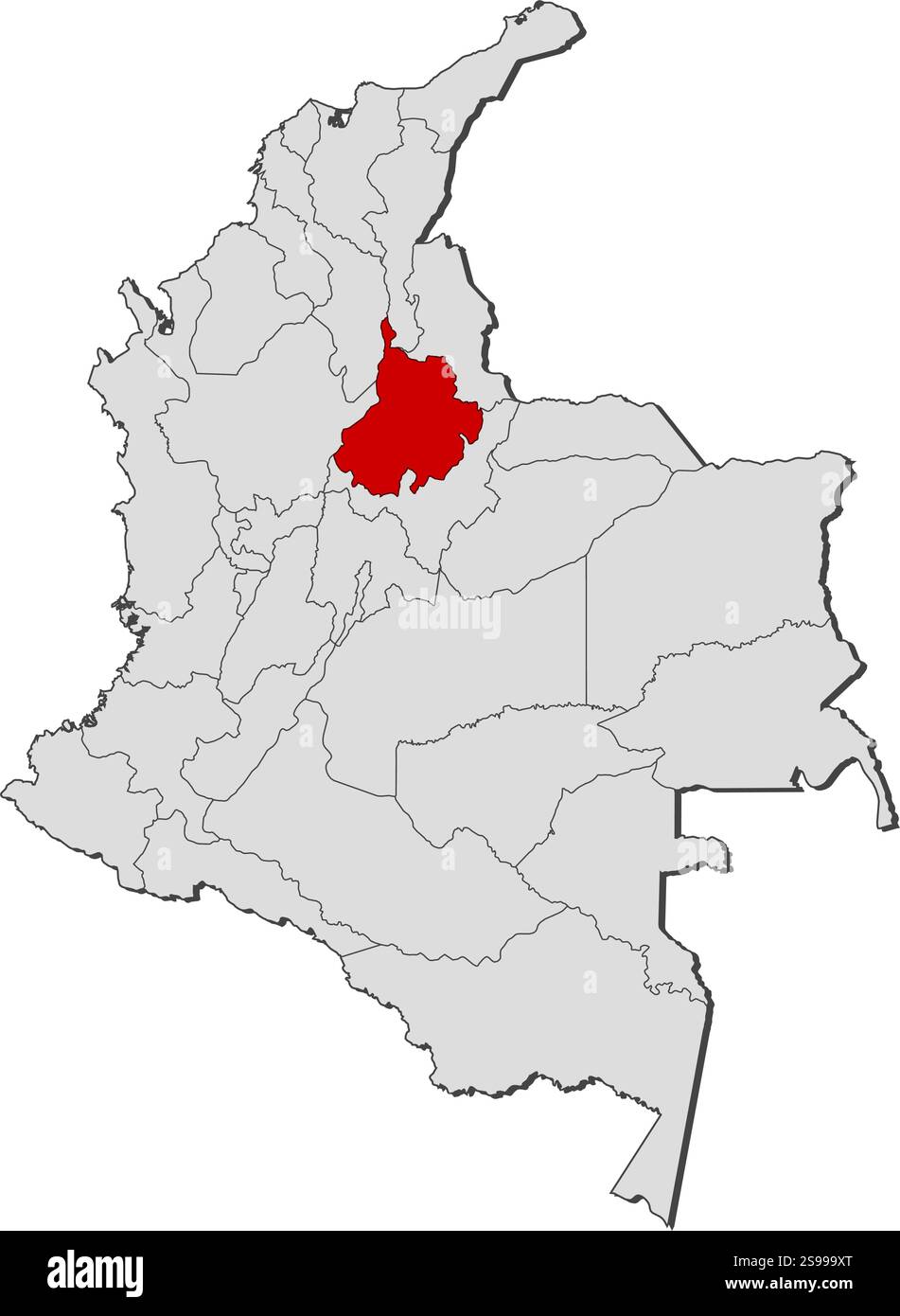 Map of Colombia with the provinces, Santander is highlighted Stock ...