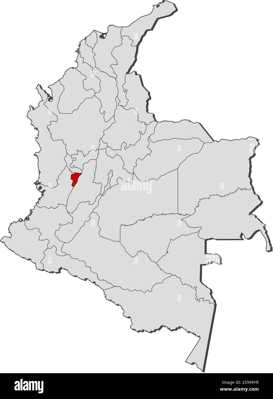 Map of Colombia with the provinces, Quindio is highlighted Stock Vector ...