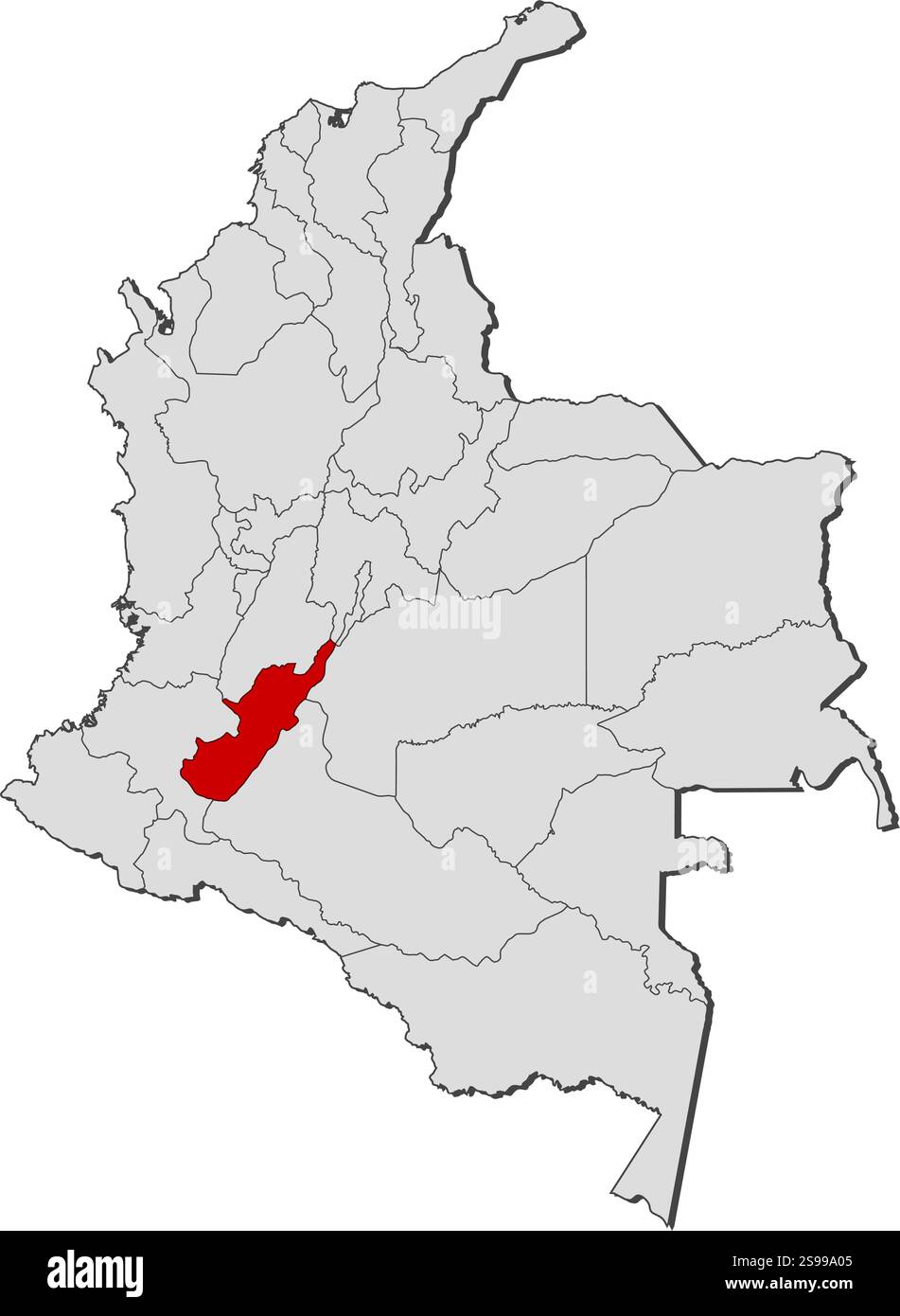 Map of Colombia with the provinces, Huila is highlighted Stock Vector ...