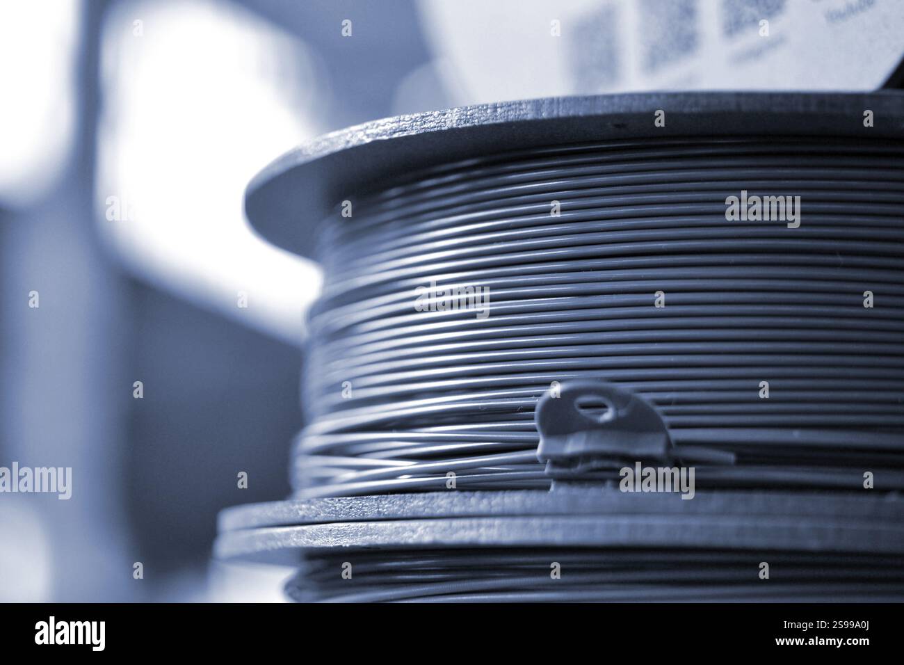 Spool of plastic filament for 3D printing. Spools of filament for ...