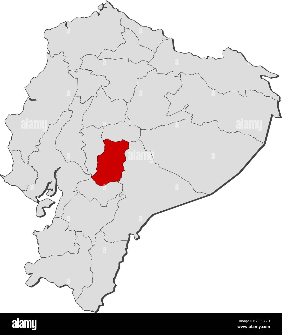 Map of Ecuador with the provinces, Chimborazo is highlighted Stock ...