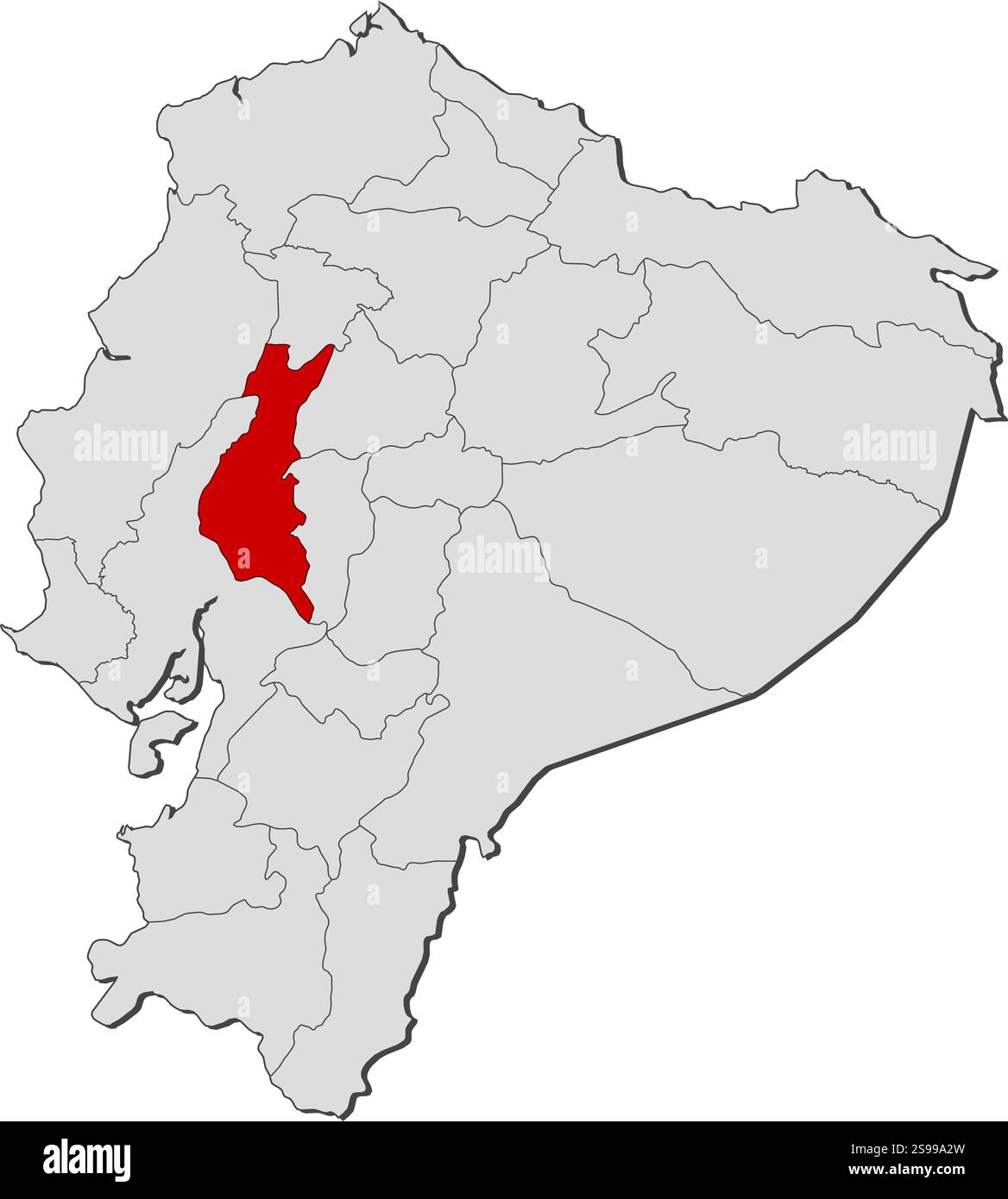 Map of Ecuador with the provinces, Los Rios is highlighted Stock Vector ...