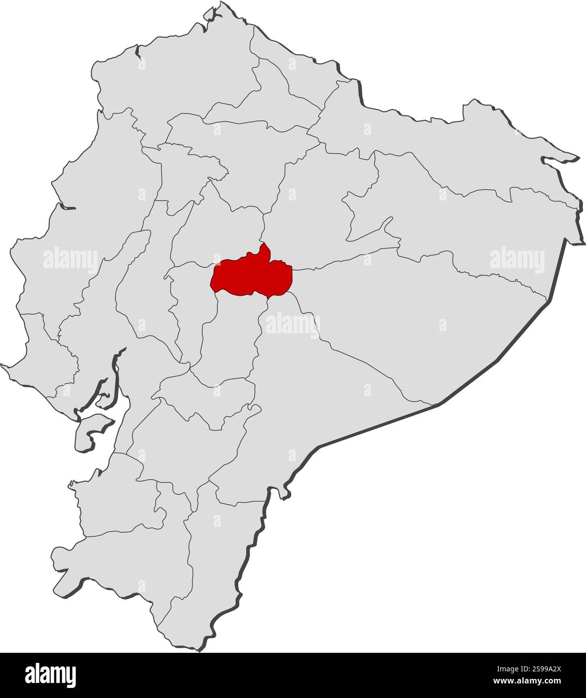 Map of Ecuador with the provinces, Napo is highlighted Stock Vector ...
