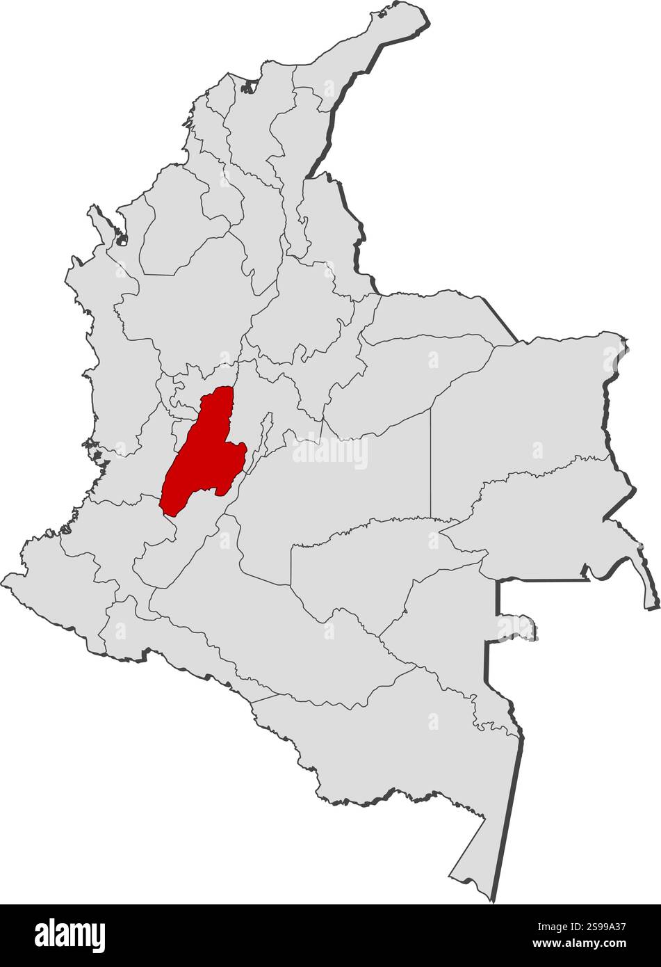 Map of Colombia with the provinces, Tolima is highlighted Stock Vector ...