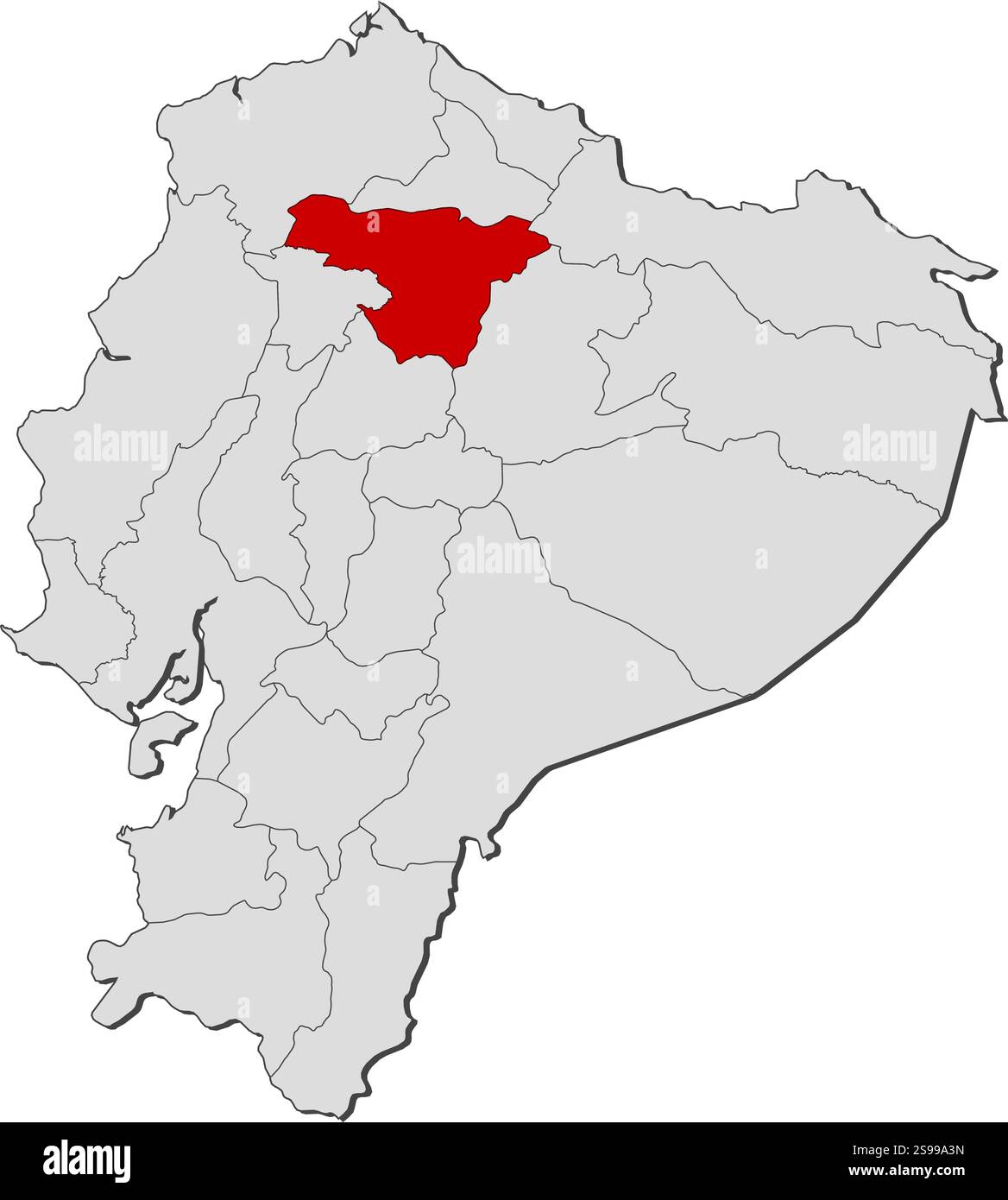 Map of Ecuador with the provinces, Pichincha is highlighted Stock ...