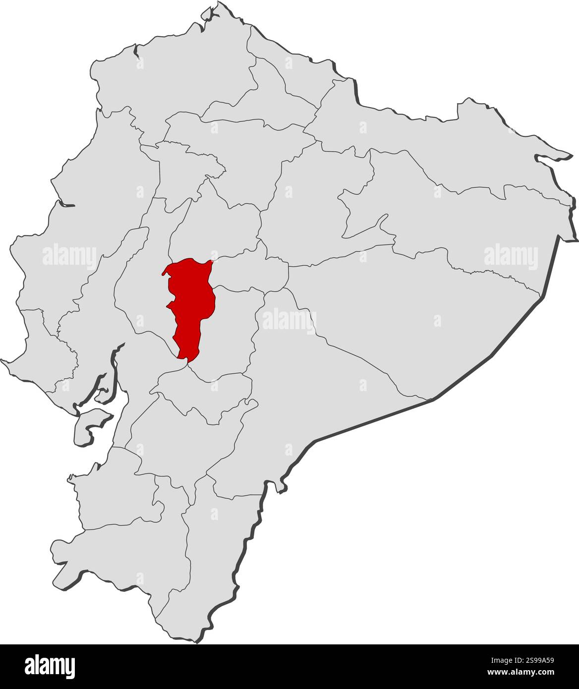 Map of Ecuador with the provinces, Bolivar is highlighted Stock Vector ...