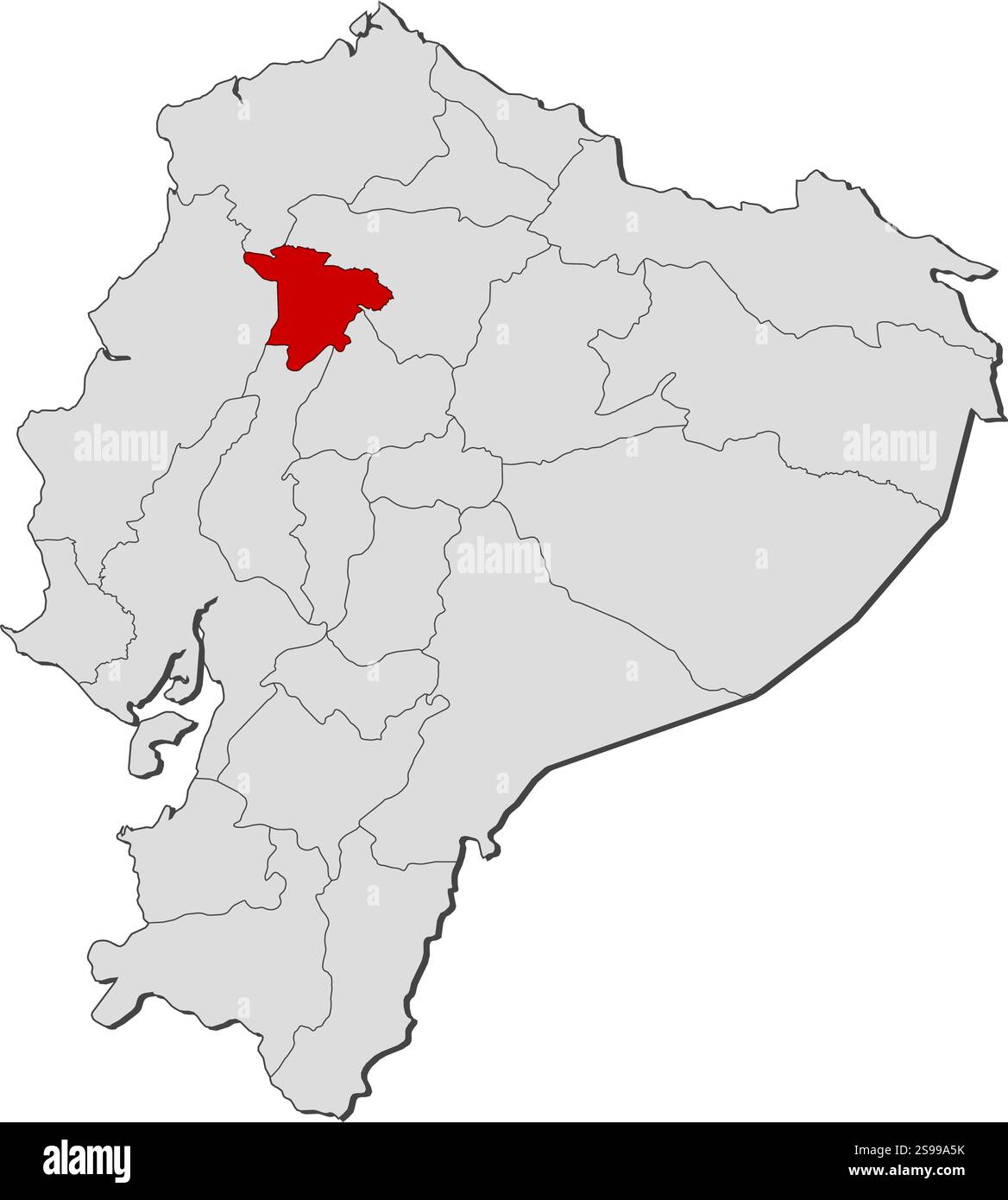 Map of Ecuador with the provinces, Santo Domingo de los Tsachilas is ...
