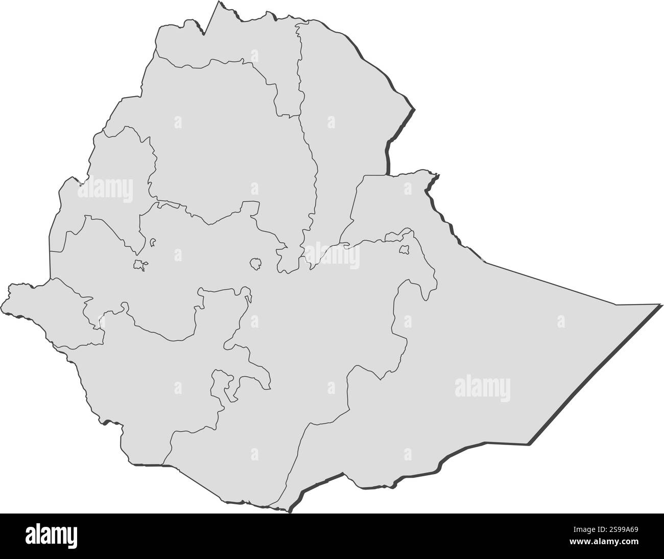 Map of Ethiopia with the provinces Stock Vector Image & Art - Alamy