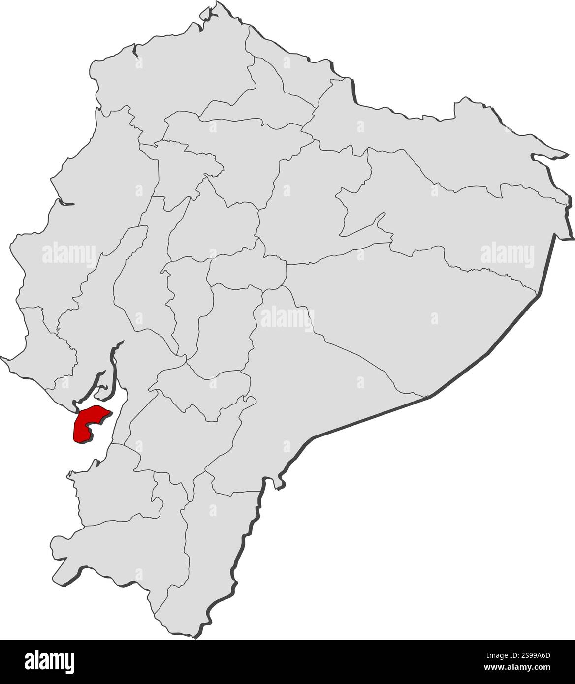 Map of Ecuador with the provinces, Guayas is highlighted Stock Vector ...