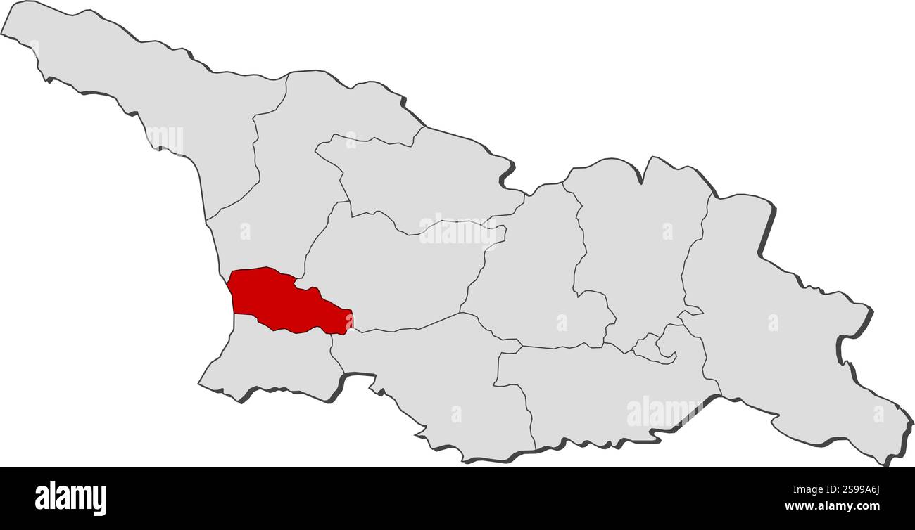 Map of Georgia with the provinces, Guria is highlighted Stock Vector ...
