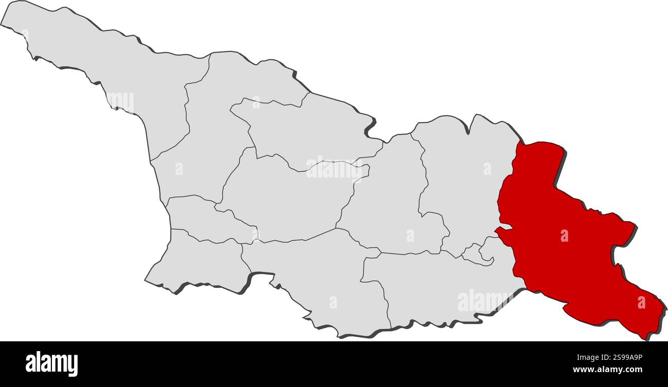 Map of Georgia with the provinces, Kakheti is highlighted Stock Vector ...