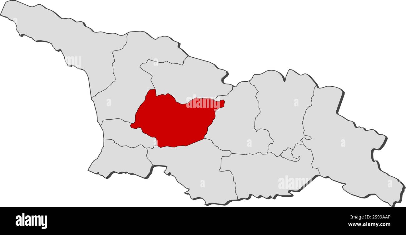 Map of Georgia with the provinces, Imereti is highlighted Stock Vector ...
