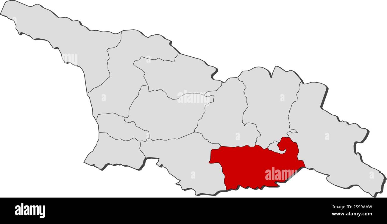 Map of Georgia with the provinces, Kvemo Kartli is highlighted Stock ...