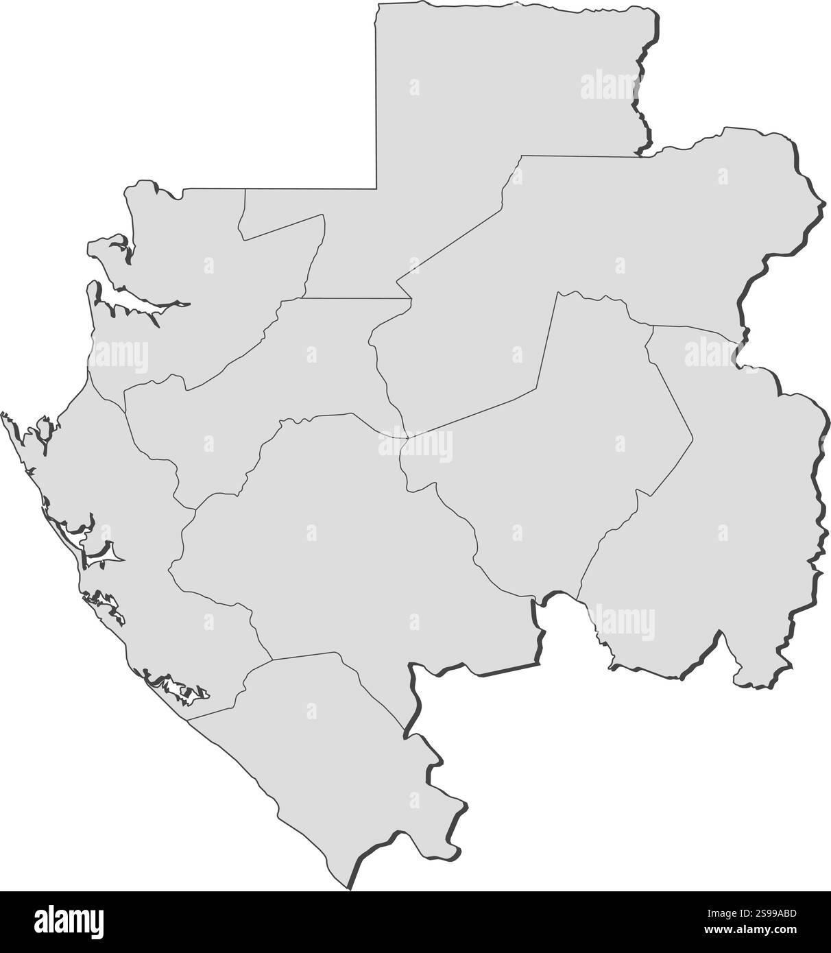 Map of Gabon with the provinces Stock Vector Image & Art - Alamy