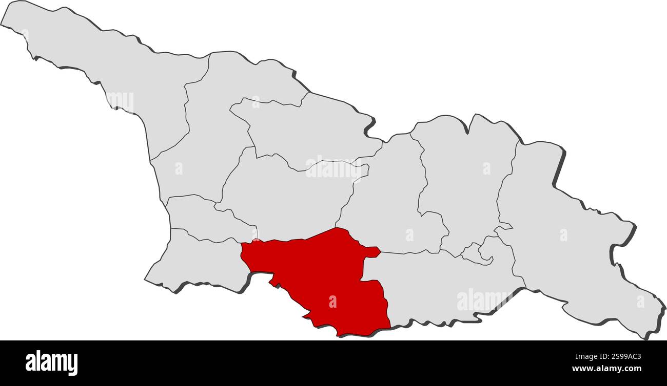 Map of Georgia with the provinces, Samtskhe-Javakheti is highlighted Stock Vector Image & Art ...