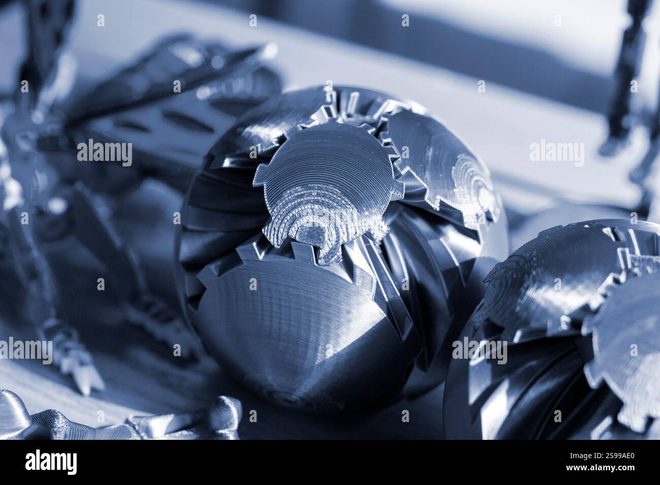 Art object printed on 3D printer close-up. Art creative model created ...
