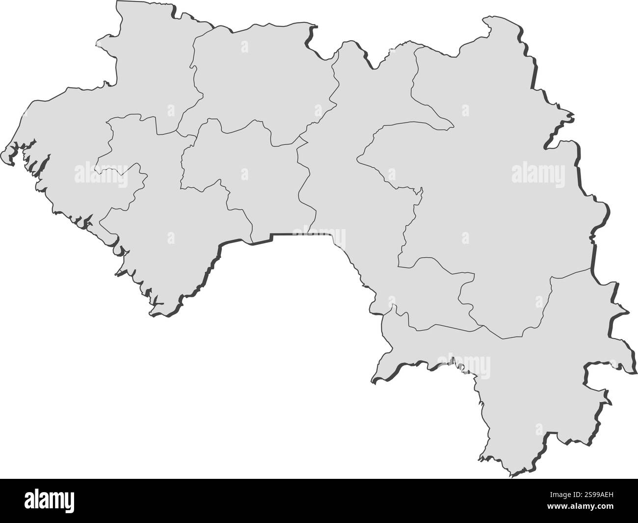 Map of Guinea with the provinces Stock Vector Image & Art - Alamy