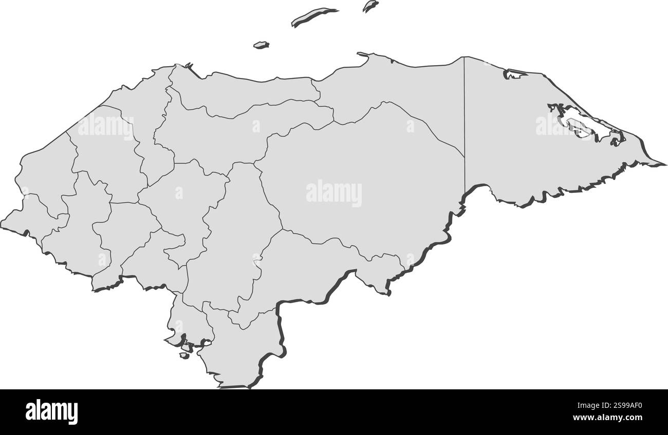 Map of Honduras with the provinces Stock Vector Image & Art - Alamy