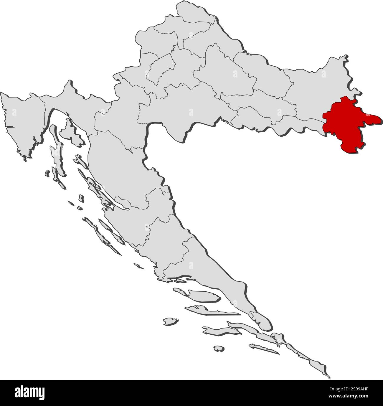 Vukovarsko srijemska silhouette map hi-res stock photography and images ...
