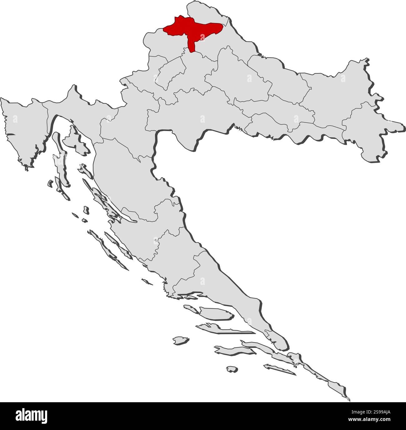 Varazdinska vector map hi-res stock photography and images - Alamy