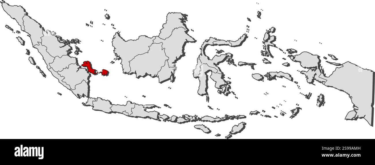 Map of Indonesia with the provinces, Bangka-Belitung Islands is ...