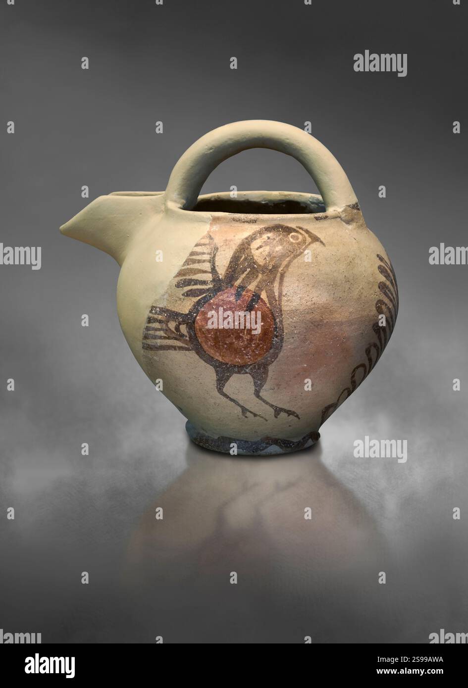 Bridge spouted jug bird decorated. Early Cycladic I (1650-1550 BC ...