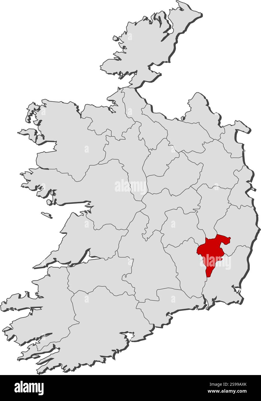 Map of Ireland with the provinces, Carlow is highlighted Stock Vector ...