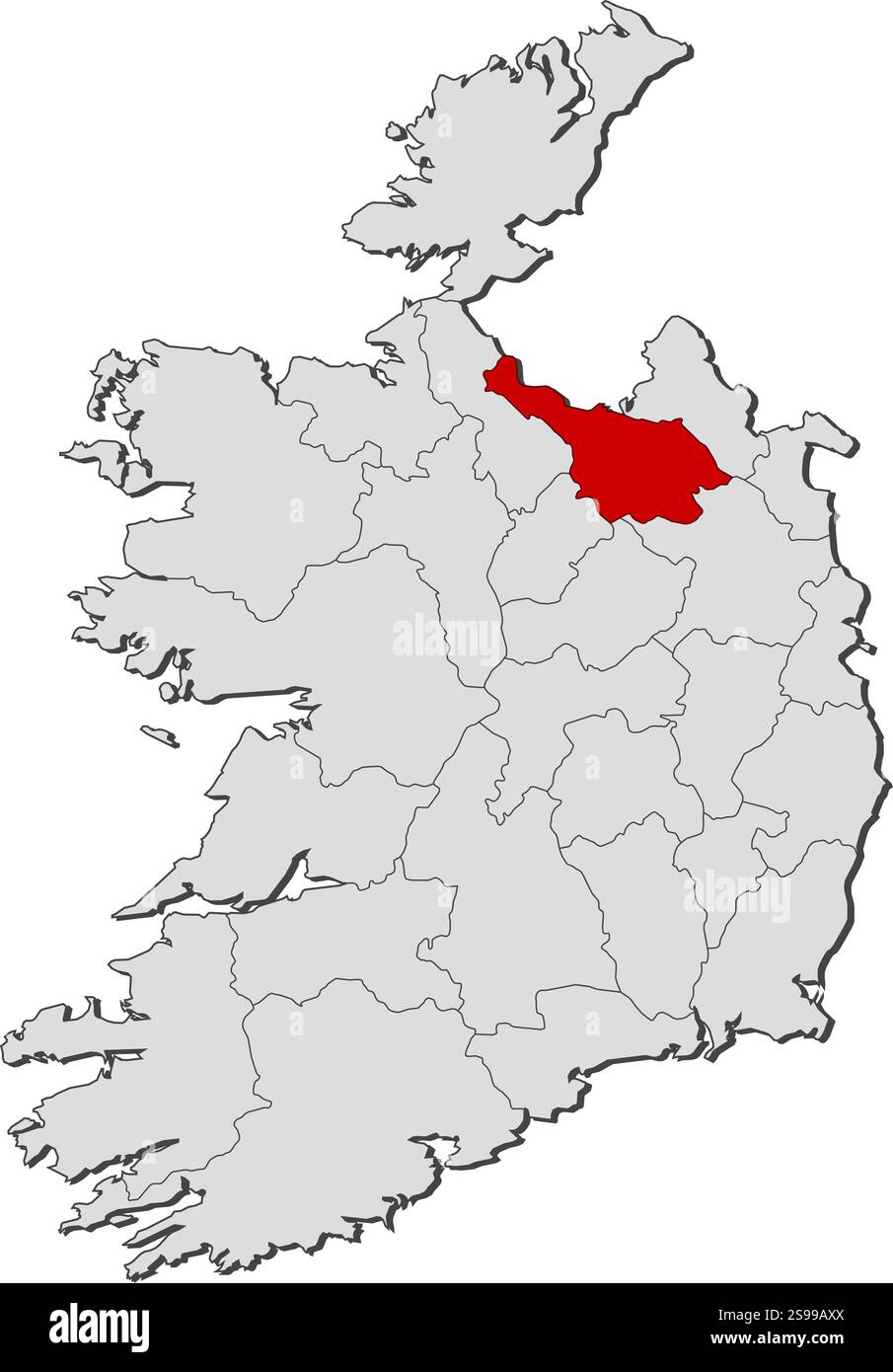 Map of Ireland with the provinces, Cavan is highlighted Stock Vector ...