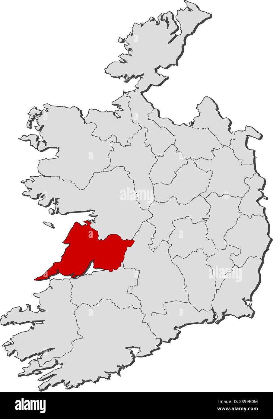 Map of Ireland with the provinces, Clare is highlighted Stock Vector ...