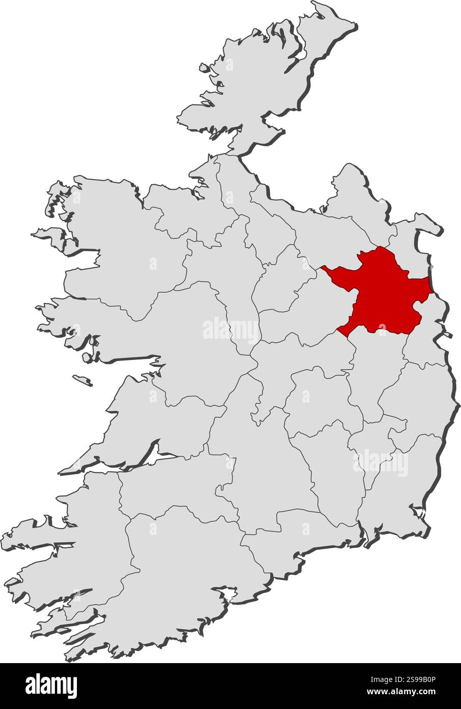 Map of Ireland with the provinces, Meath is highlighted Stock Vector ...