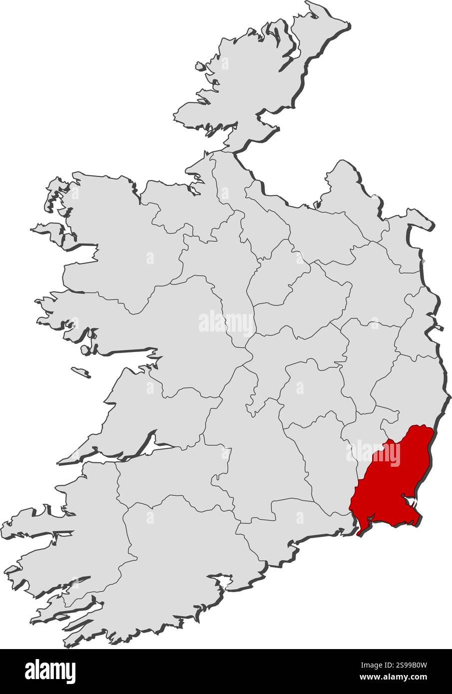 Map of Ireland with the provinces, Wexford is highlighted Stock Vector ...